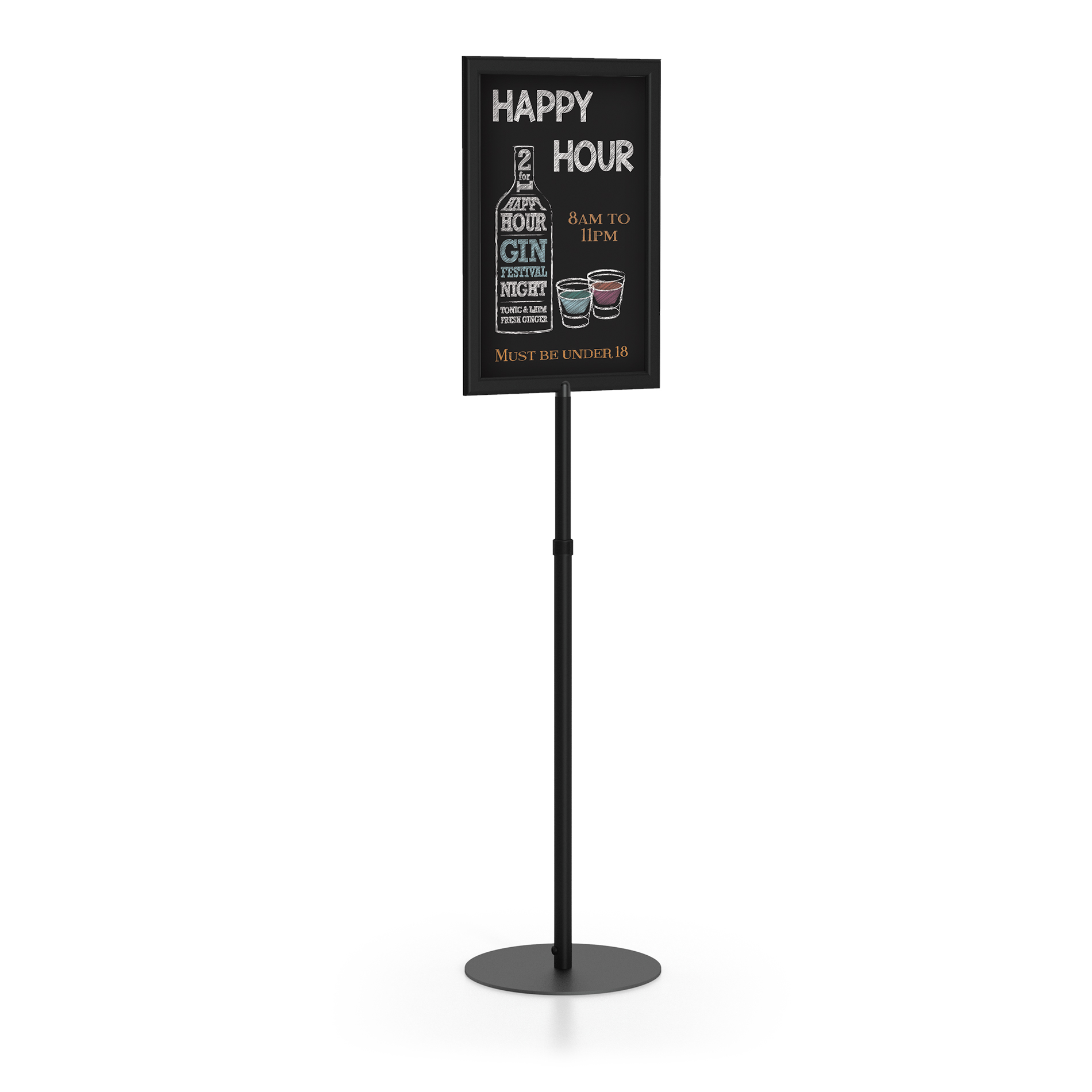 HMC Display: Perfex Pedestal Sign Frame - 14" x 22"